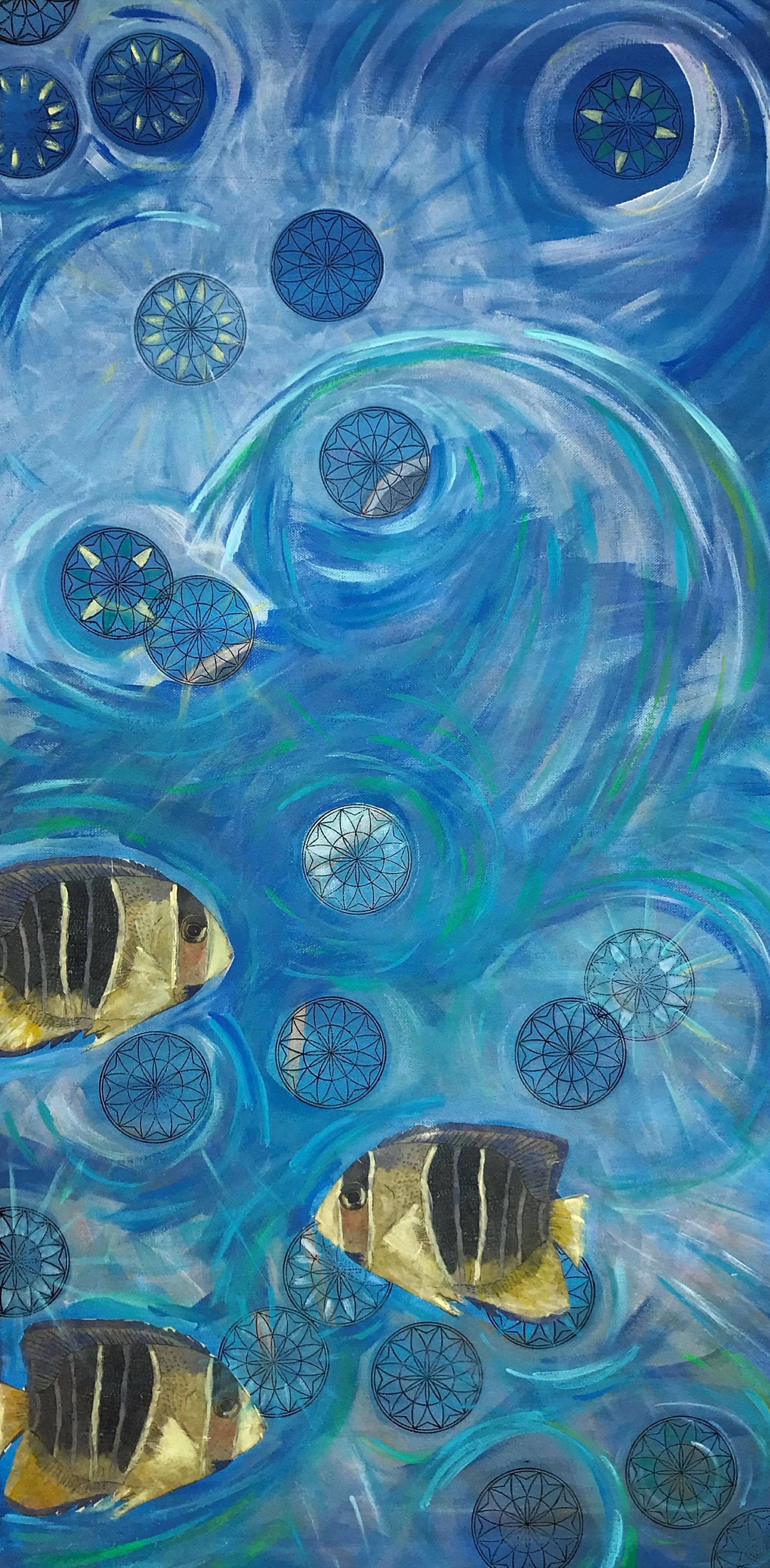 Water Element Dance Under Water Acrylic Mixed Media Painting - Etsy