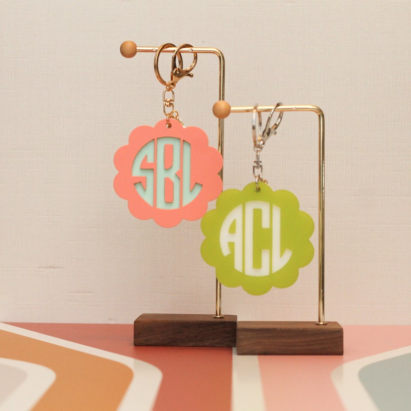 Monogram Keychain - Etsy