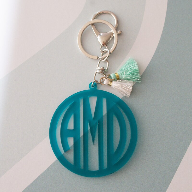 Monogram Keychain - Etsy
