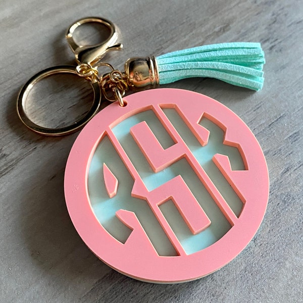 Monogram Keychain - Etsy