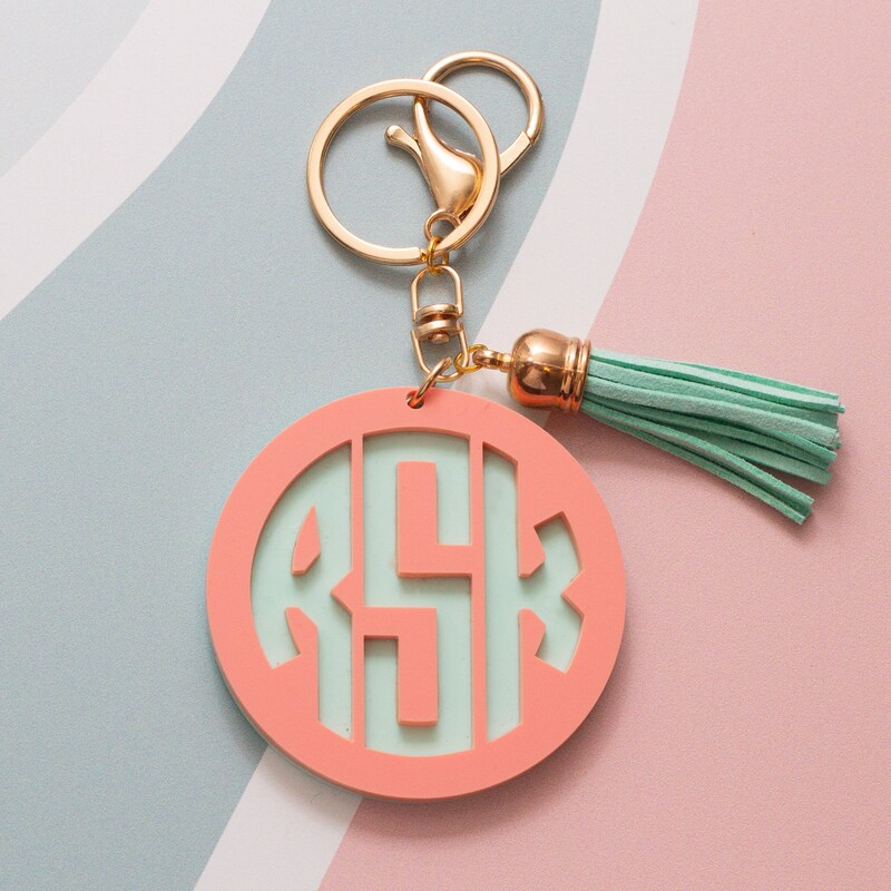 Monogram Keychain - Etsy