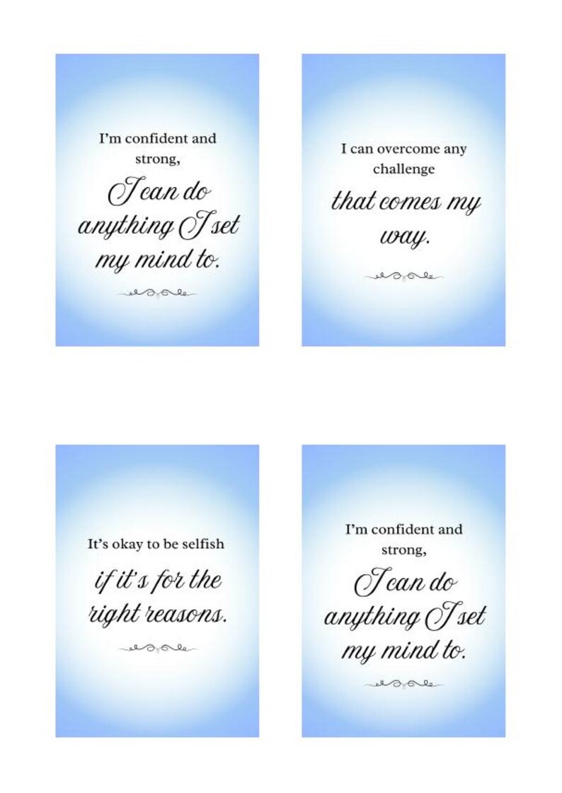 28 Printable Colour Affirmation Cards | Self Love | Confidence ...