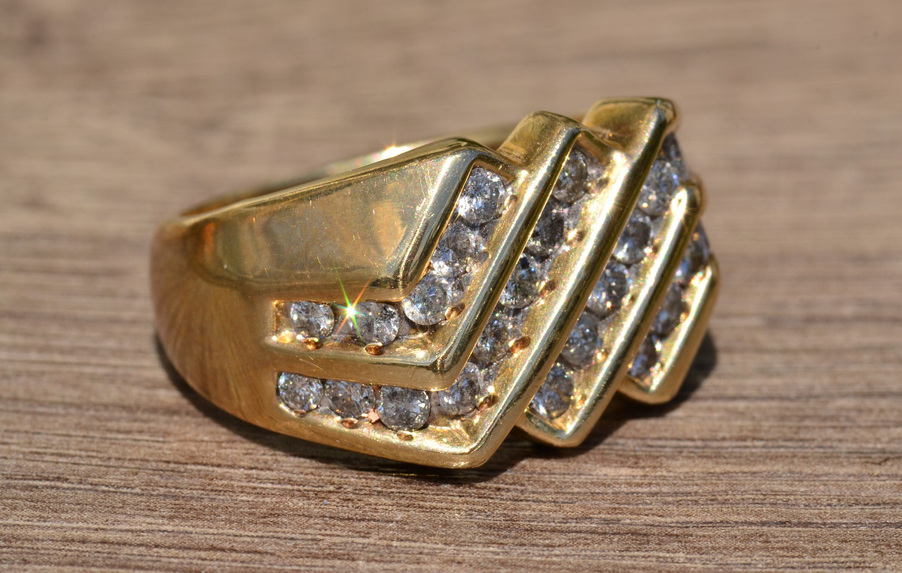 Gentleman's Channel Set Diamond Ring - Etsy