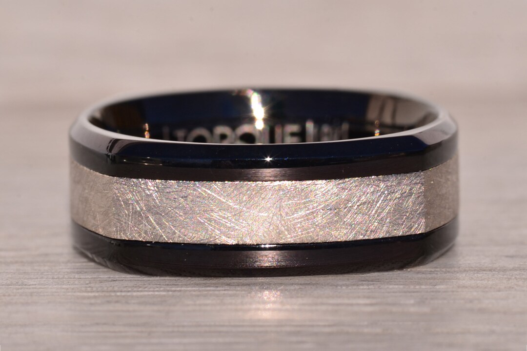 Torque Signed Black Cobalt and White Gold Wedding Band - Etsy