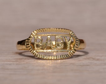 Baby's First Diamond Ring in 18K Gold and Platinum - Etsy