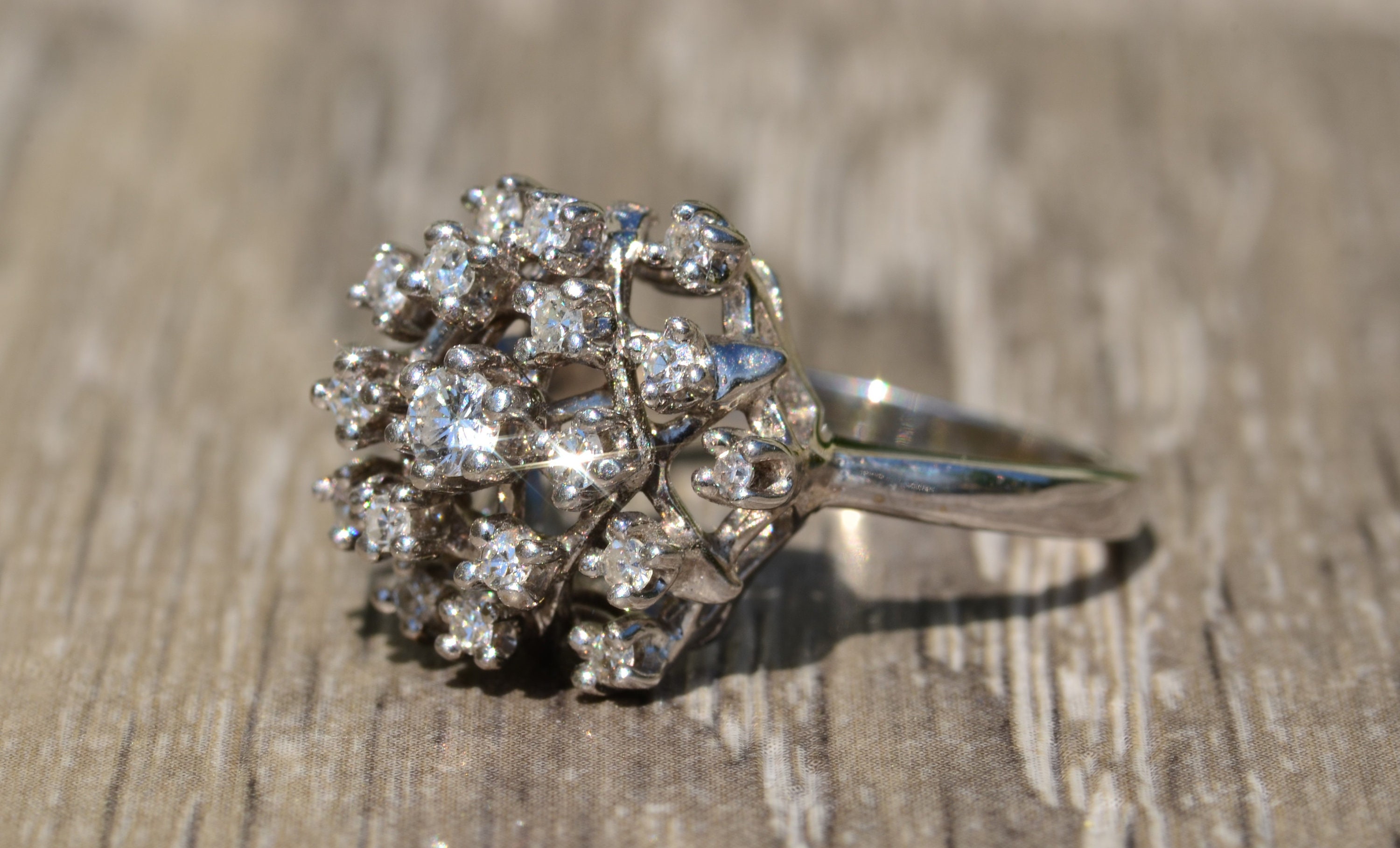 White Gold Spider Web Diamond Ring - Etsy