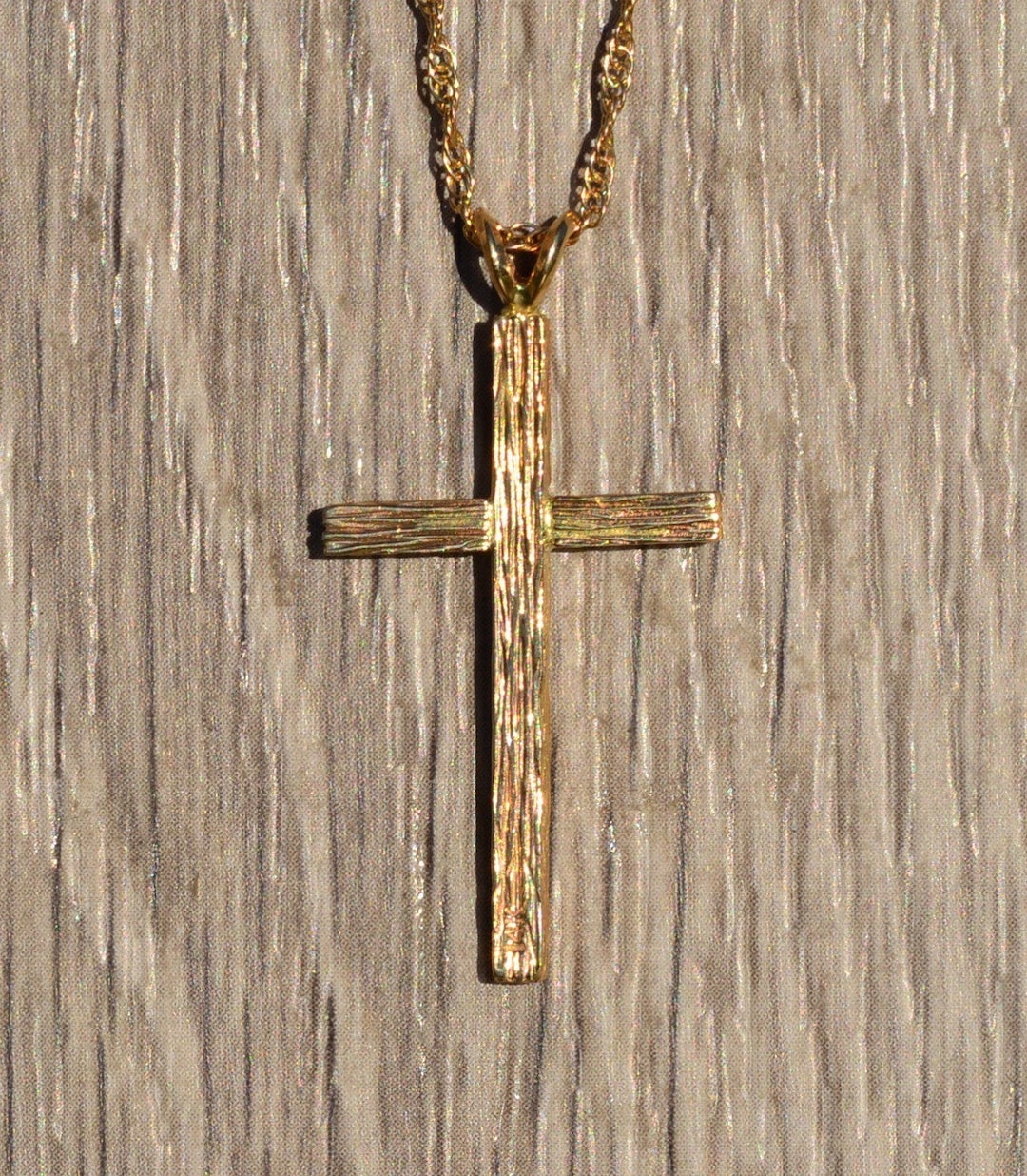 Solid 14 Karat Yellow Gold Cross Necklace - Etsy