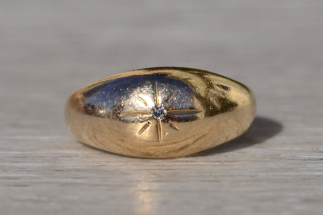 Gentlemen's Signed ITC Diamond Ring in Yellow Gold - Etsy
