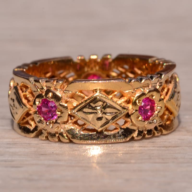 Ruby Filigree Ring - Etsy
