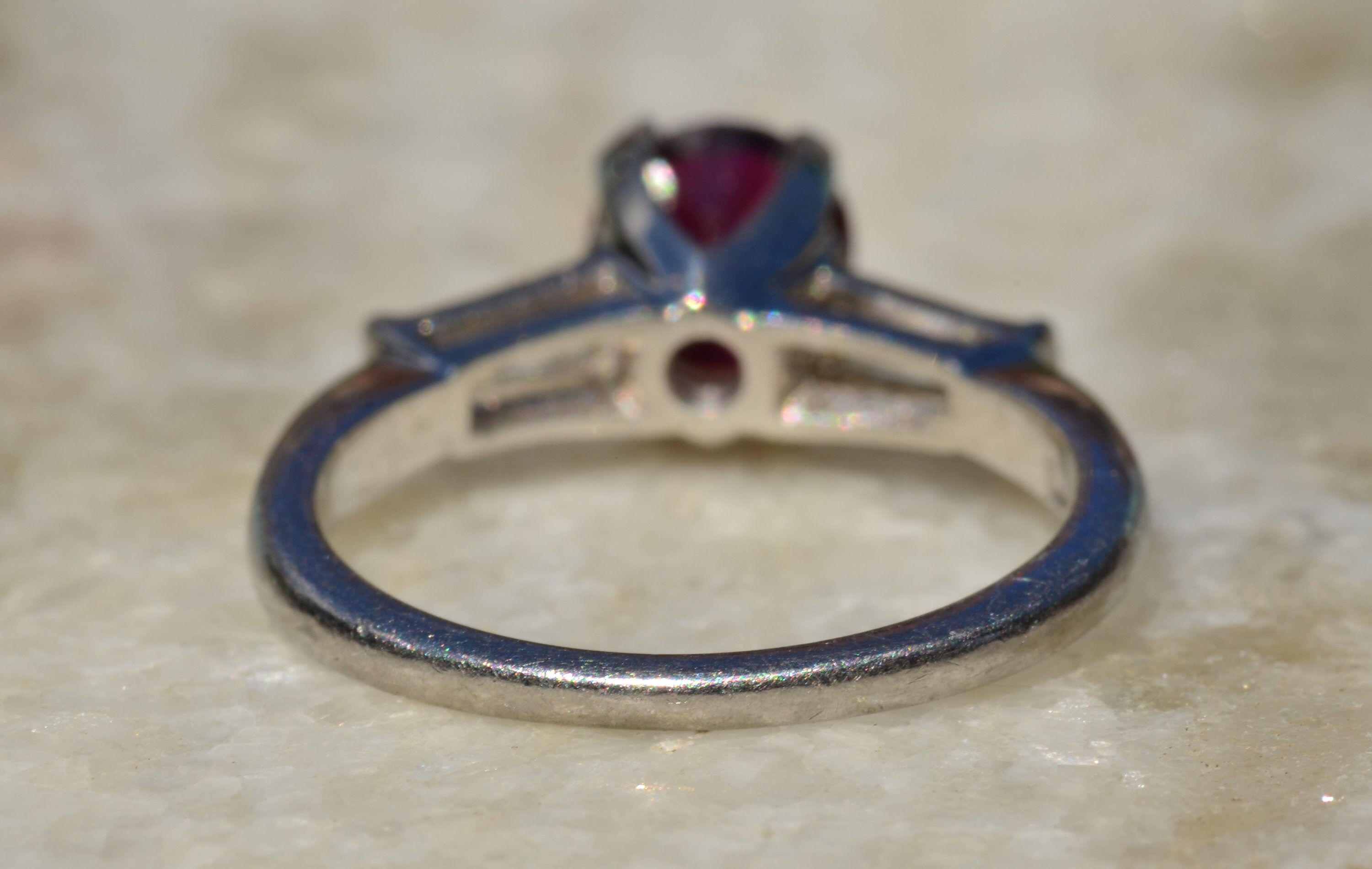 Antique Platinum Ring Set With 1 Carat Laboratory Grown Ruby - Etsy