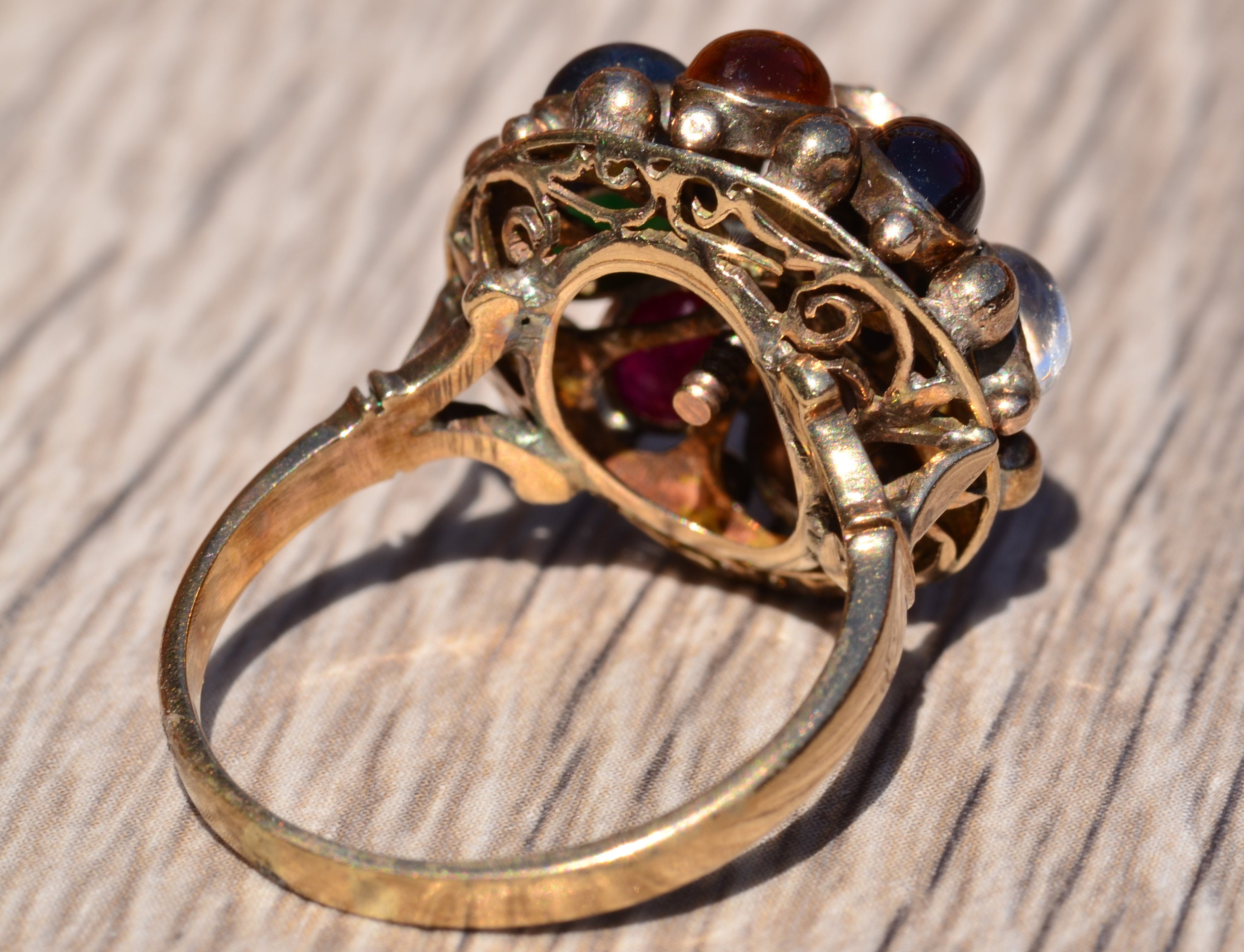 Antique Princess Ring Set in the Center With a Natural Blue - Etsy