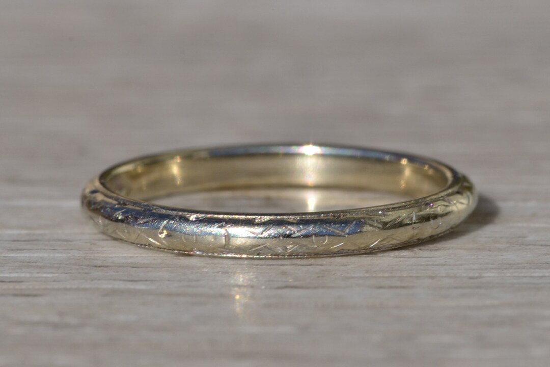 Antique Signed Alfred Humbert 9K White Gold Eternity Wedding Band - Etsy