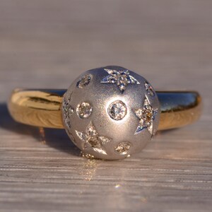 Celestial Ring With Diamond Star Dome - Etsy