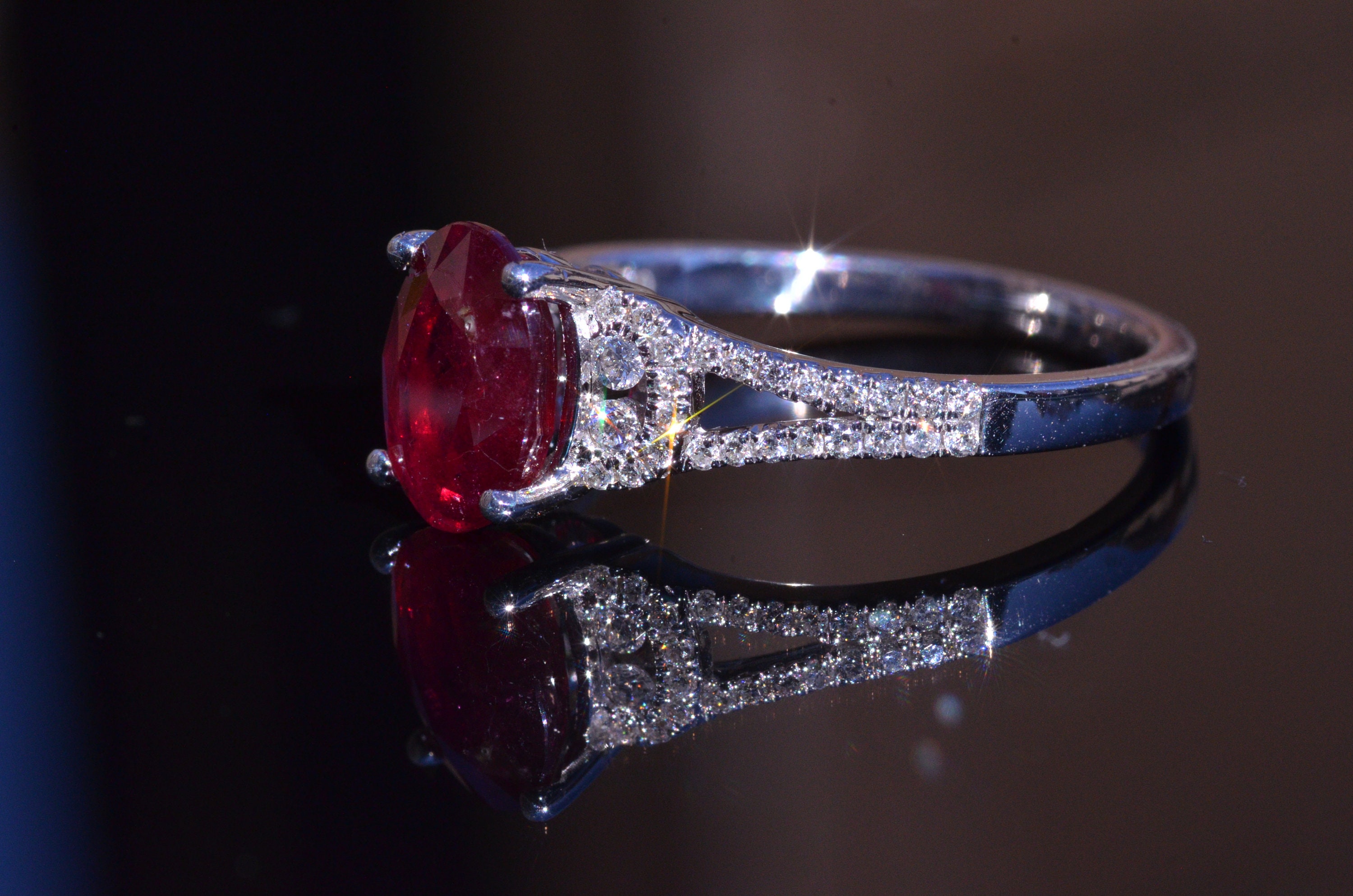 2.04 Carat Ruby in Custom 18 Karat White Gold Mounting - Etsy