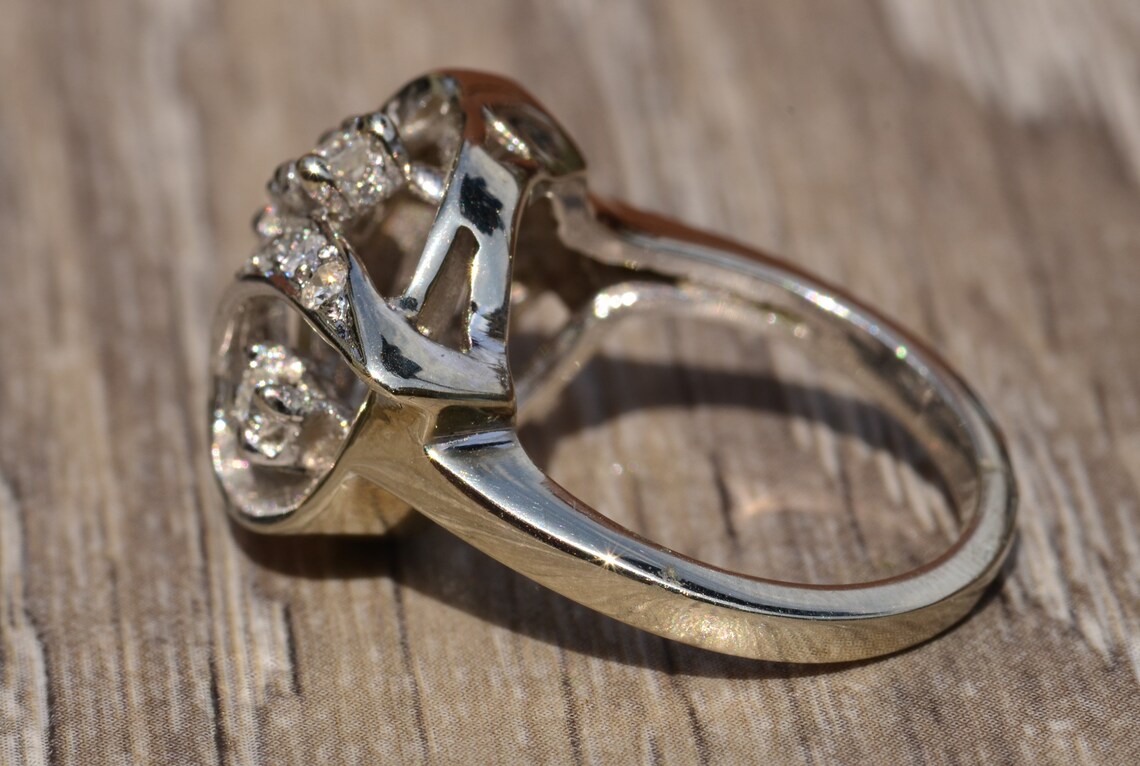 Retro Free-form Ring With Diamonds - Etsy UK