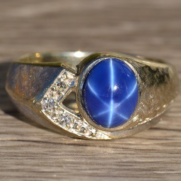 Diamond Star Ring for Men - Etsy