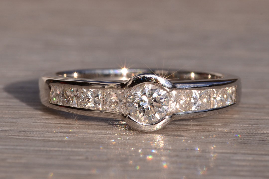 Natural Diamond Ring in Platinum - Etsy