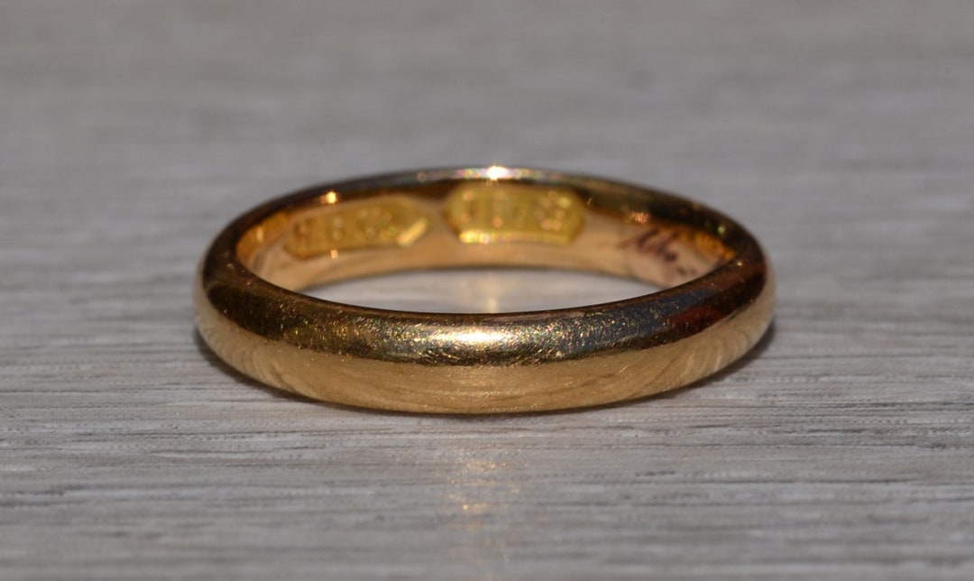 Antique Yellow Gold Signed Hall Brothers Wedding Band Circa August 29th ...