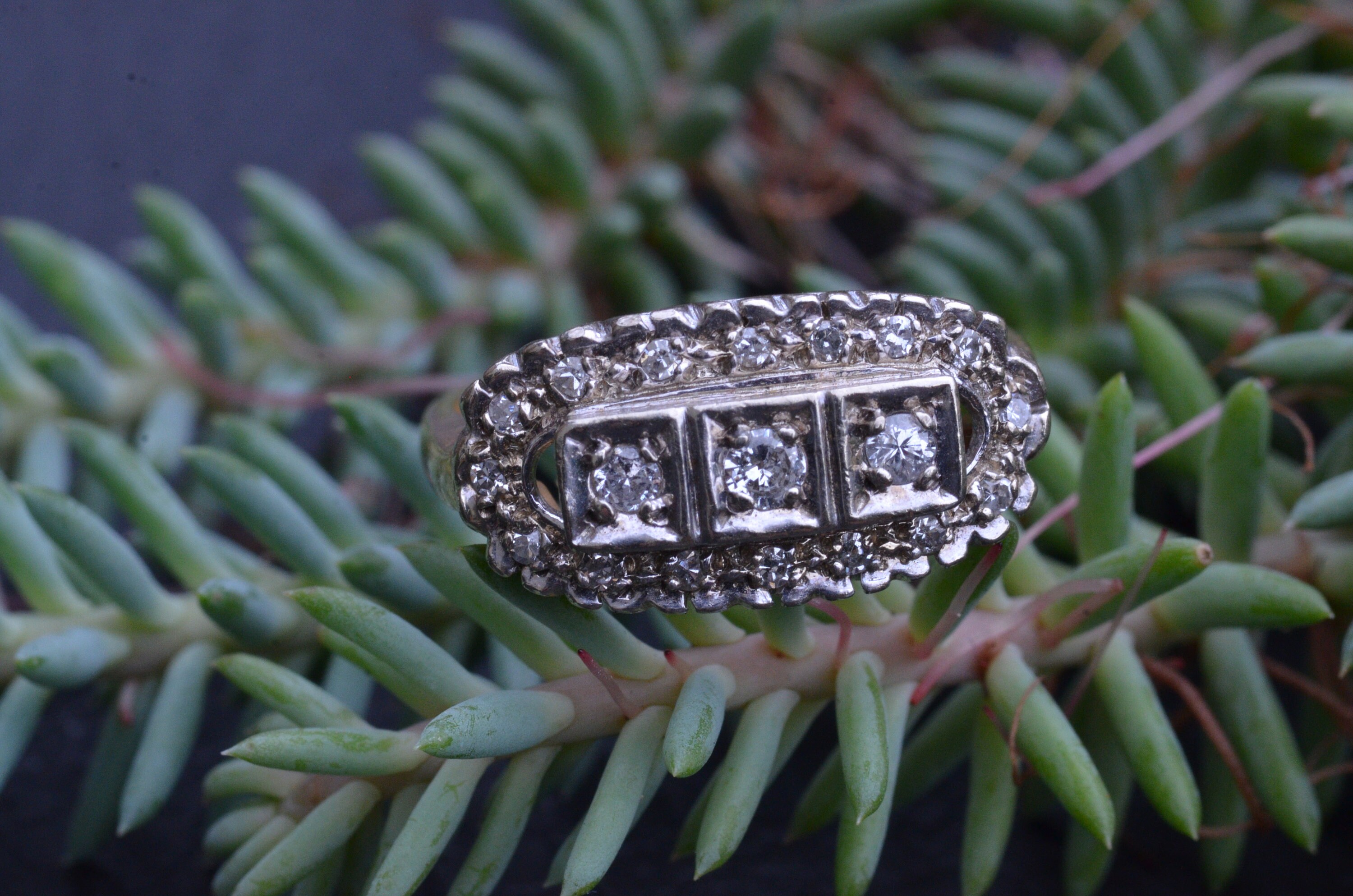 Antique Past Present & Future Ring in White and Yellow Gold | Etsy