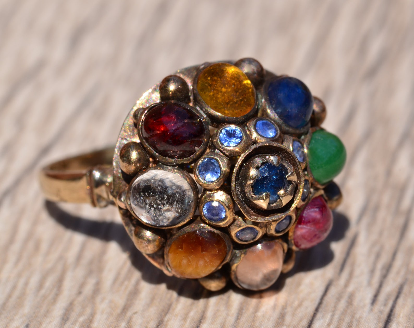 Antique Princess Ring Set in the Center With a Natural Blue - Etsy