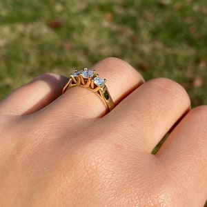 Vintage Past Present Future Diamond Ring in Yellow Gold - Etsy