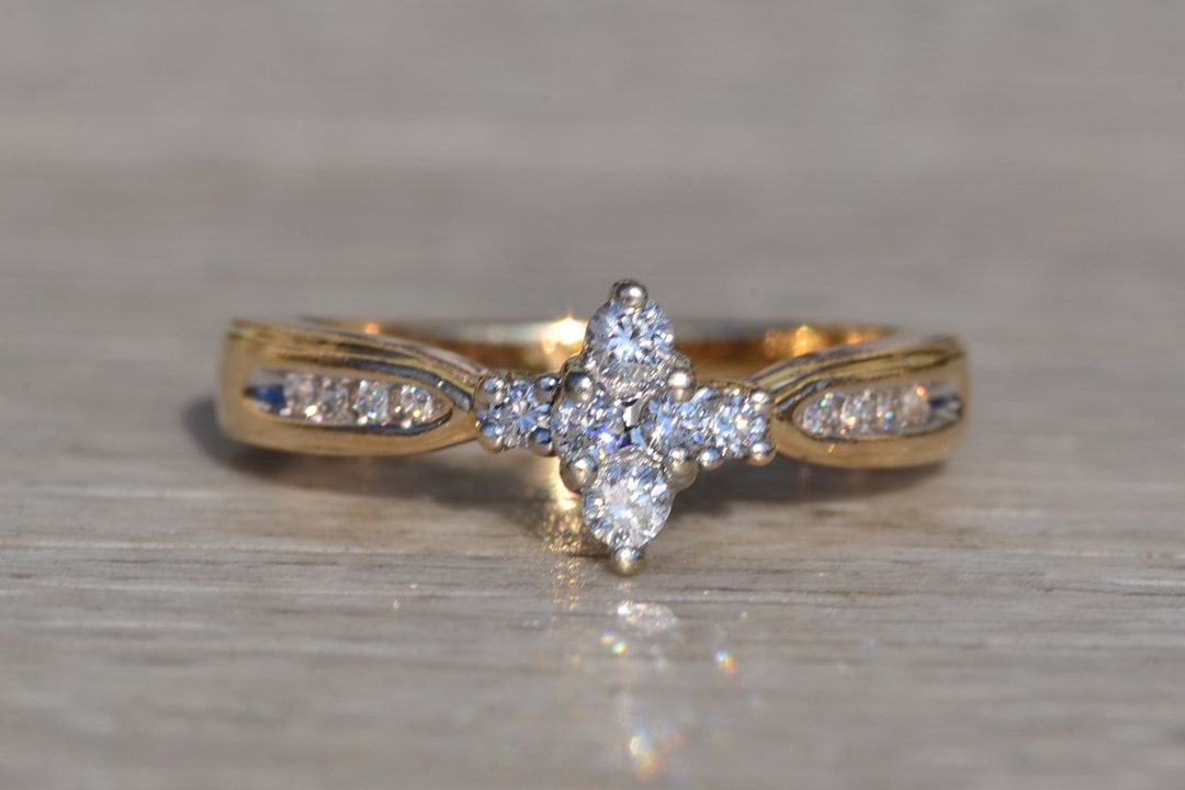 Ladies 14K Keepsake Signed Diamond Engagement Ring - Etsy
