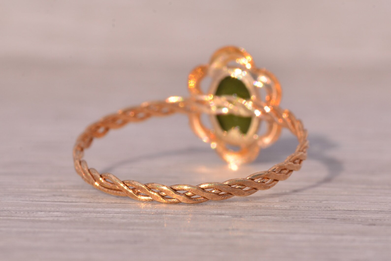 Nephrite Ring in Yellow Gold - Etsy