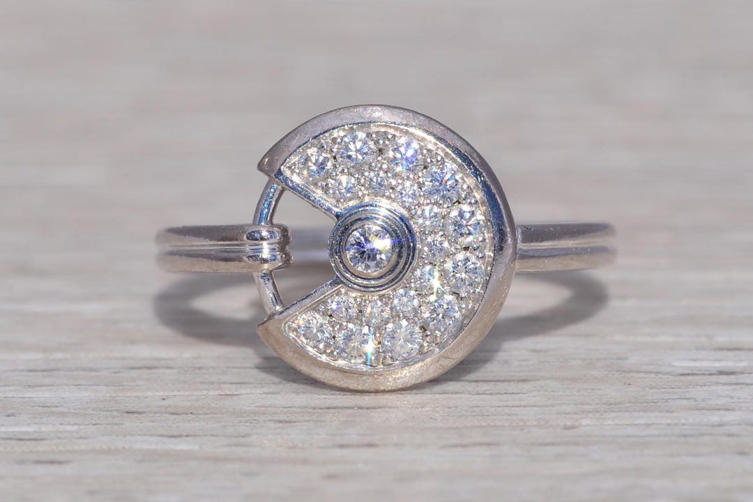 Cartier Amulette Ring in 18 Karat White Gold - Etsy