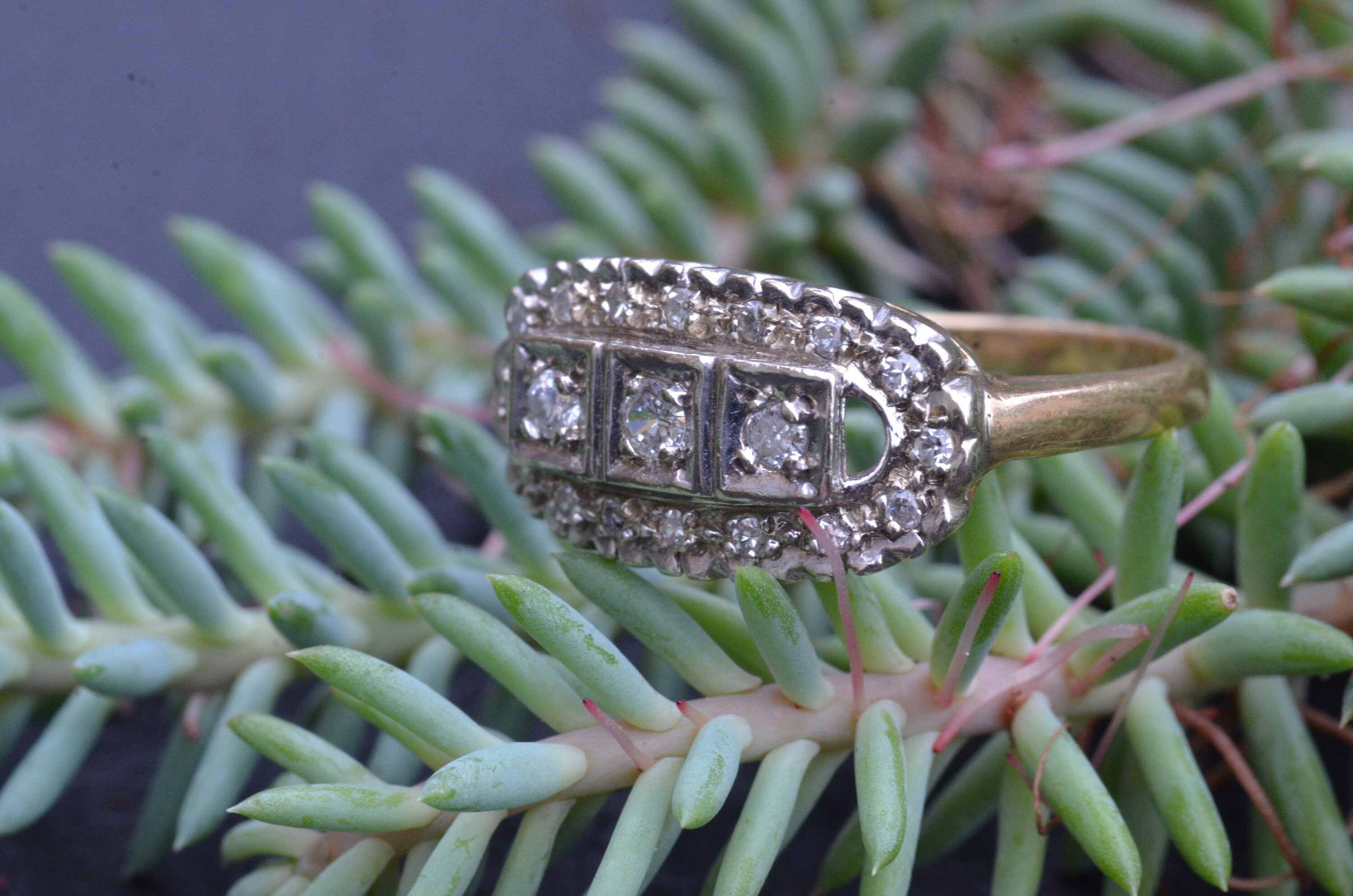Antique Past Present & Future Ring in White and Yellow Gold - Etsy