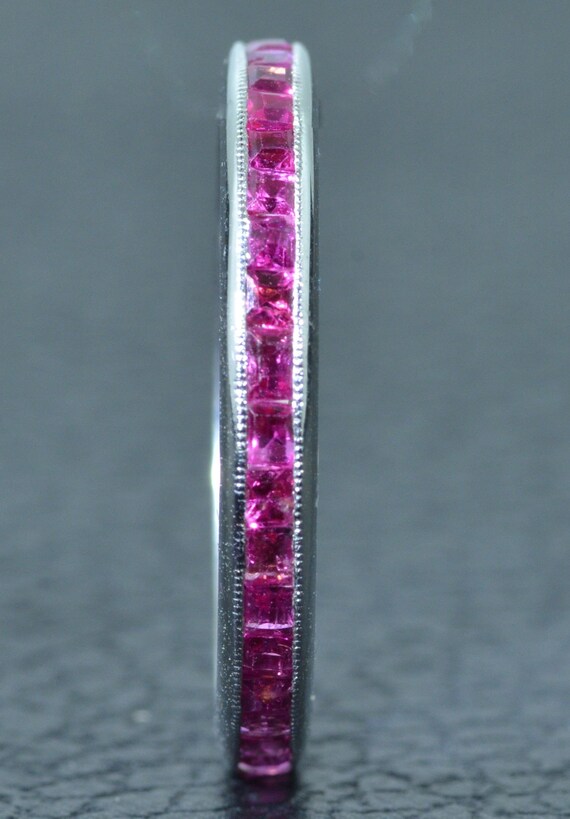 Antique Art Deco Eternity Band set with Vivid Rubies … - Gem