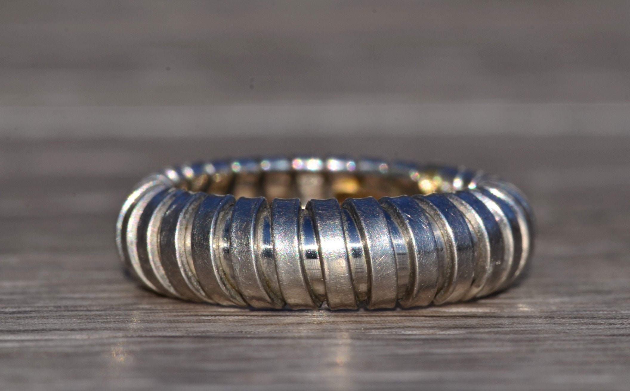 Italian Made Tubogas Ring in Platinum and 18 Karat Yellow - Etsy