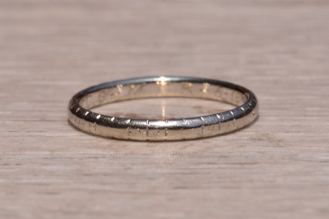 White Rose Signed Antique Wedding Band Circa 1934 - Etsy