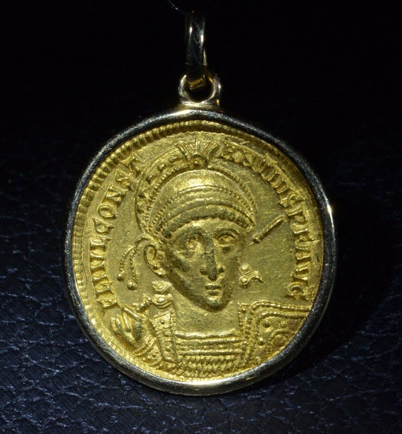 Ancient Roman Gold Coin Pendant Featuring AV Solidus Roman - Etsy
