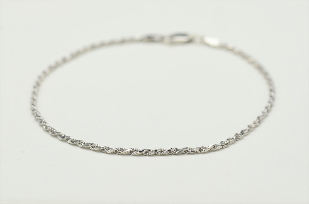 Ladies 14K Gold 8 Inch Thin Rope Bracelet - Etsy