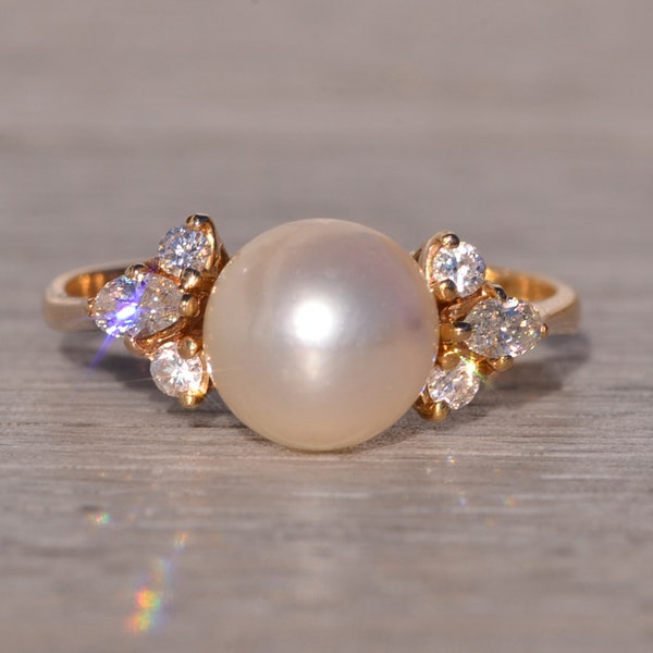 Gold Pearl Ring - Etsy