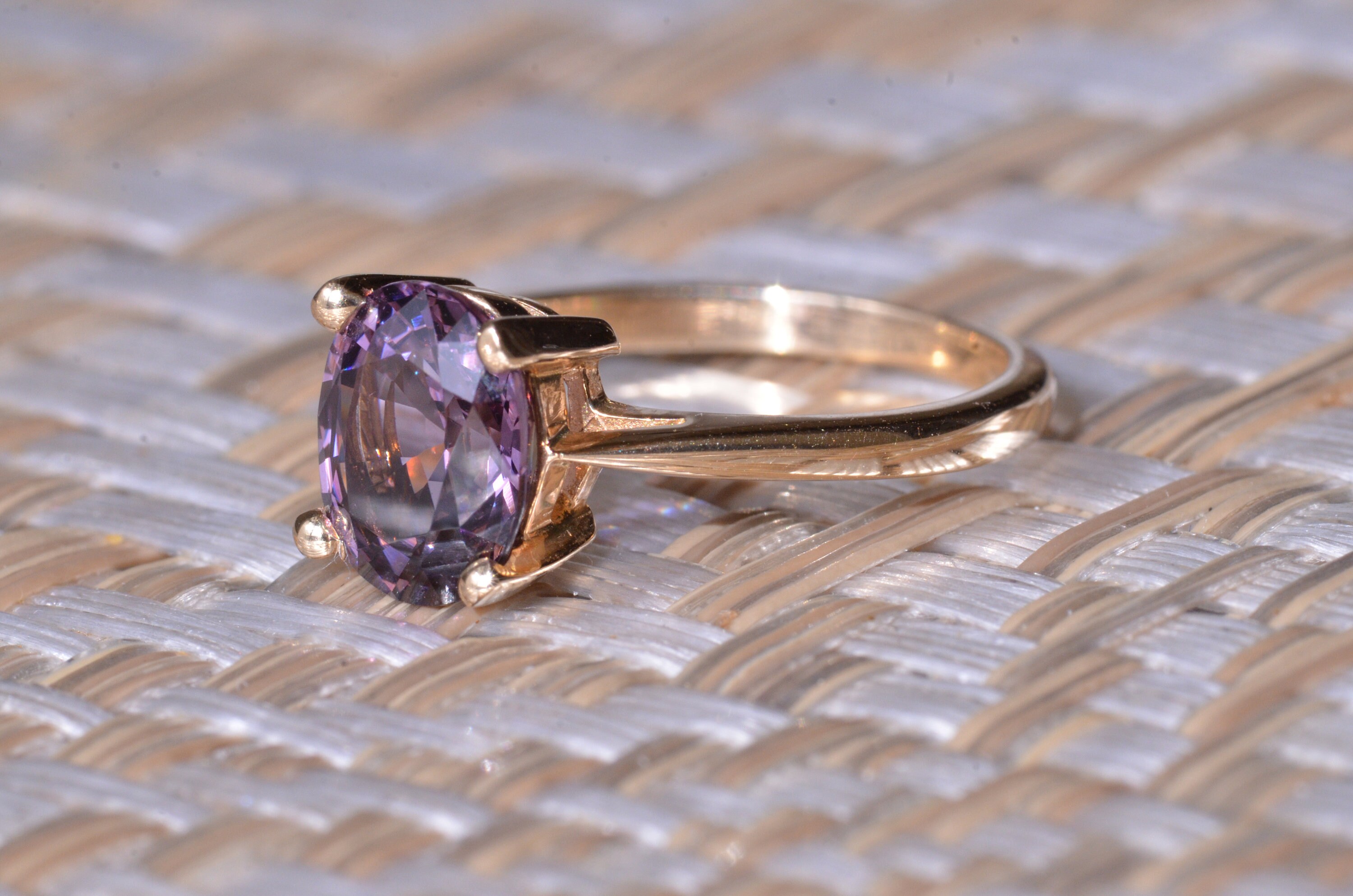Grape Spinel Engagement Ring in Yellow Gold | Etsy