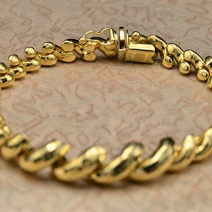 Peruvian Gold Faceted Macaroni Link or San Marco Link Bracelet - Etsy