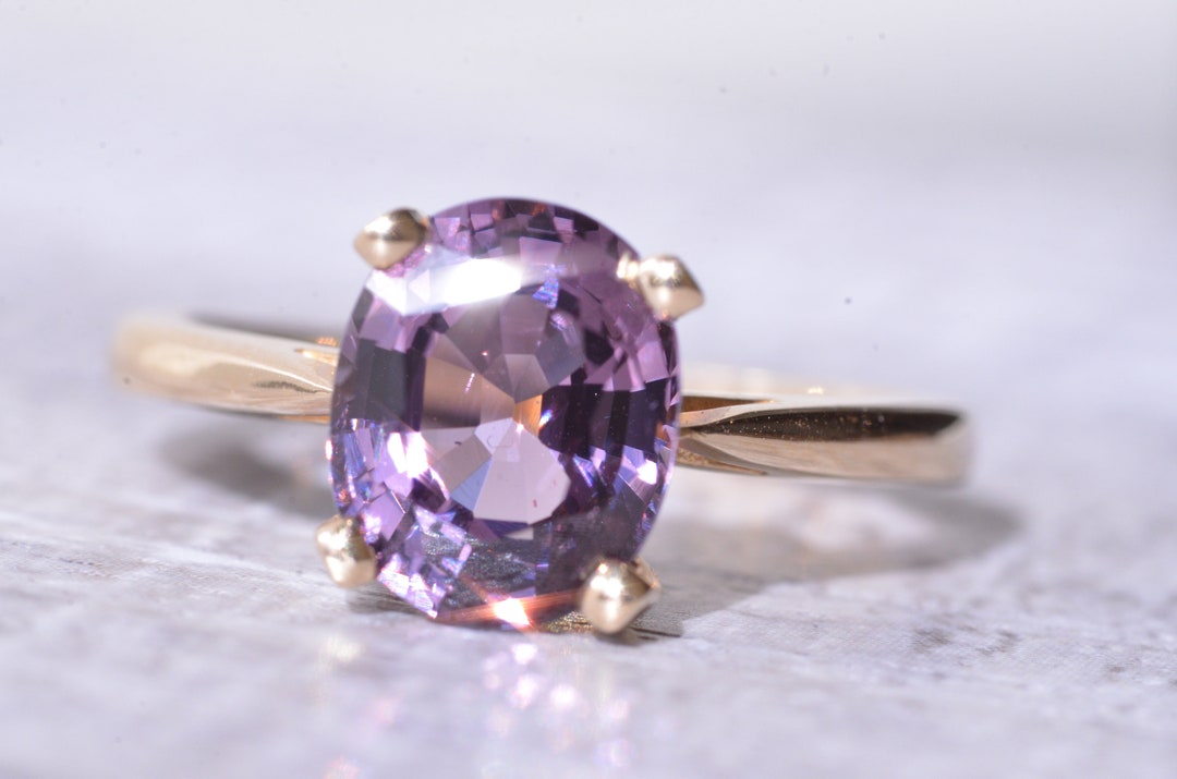 Grape Spinel Engagement Ring in Yellow Gold - Etsy