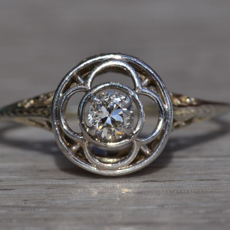 Art Nouveau Engagement Ring - Etsy