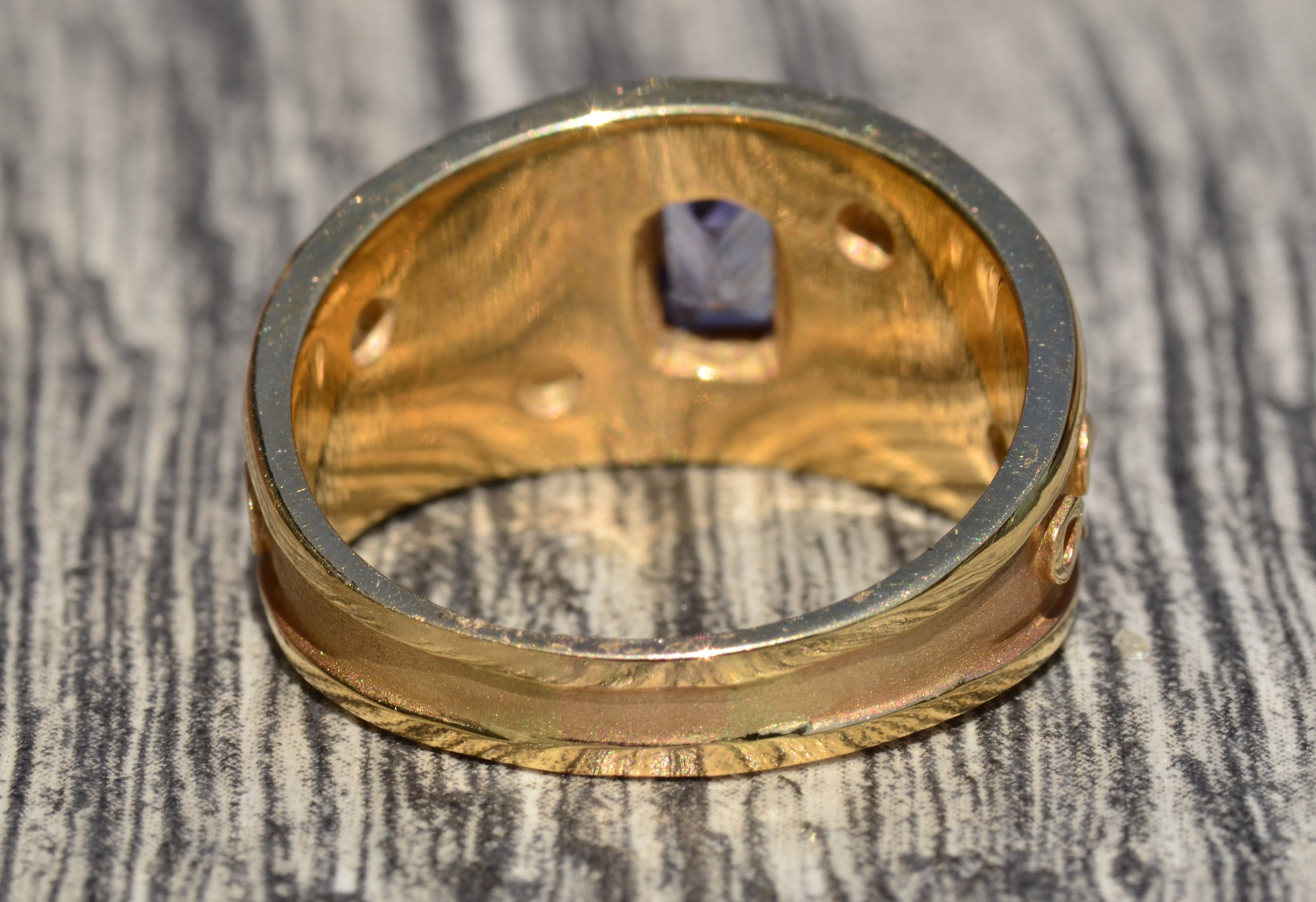 Vintage Etruscan Style Ring With Emerald Cut Tanzanite - Etsy