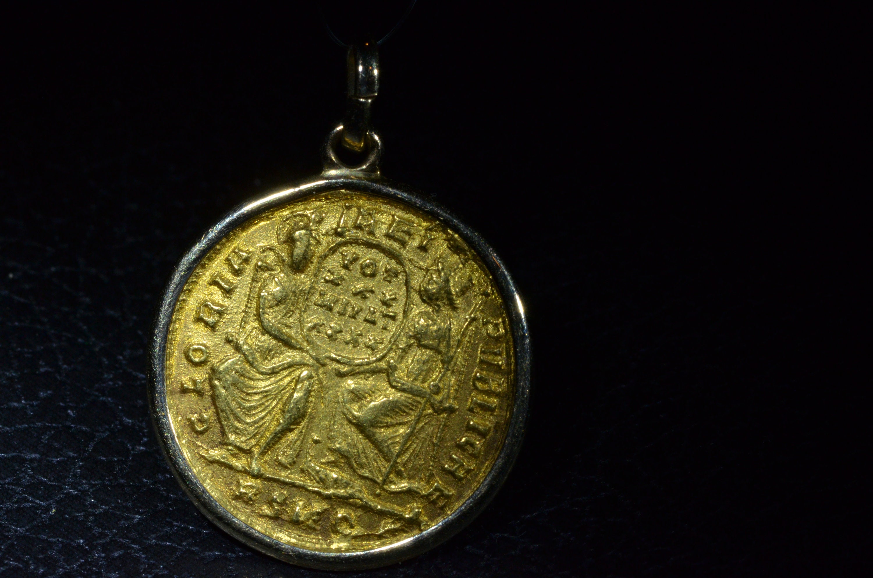 Ancient Roman Gold Coin Pendant Featuring AV Solidus Roman | Etsy