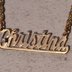 Ladies Custom Cut Christina Name Necklace With Diamond - Etsy