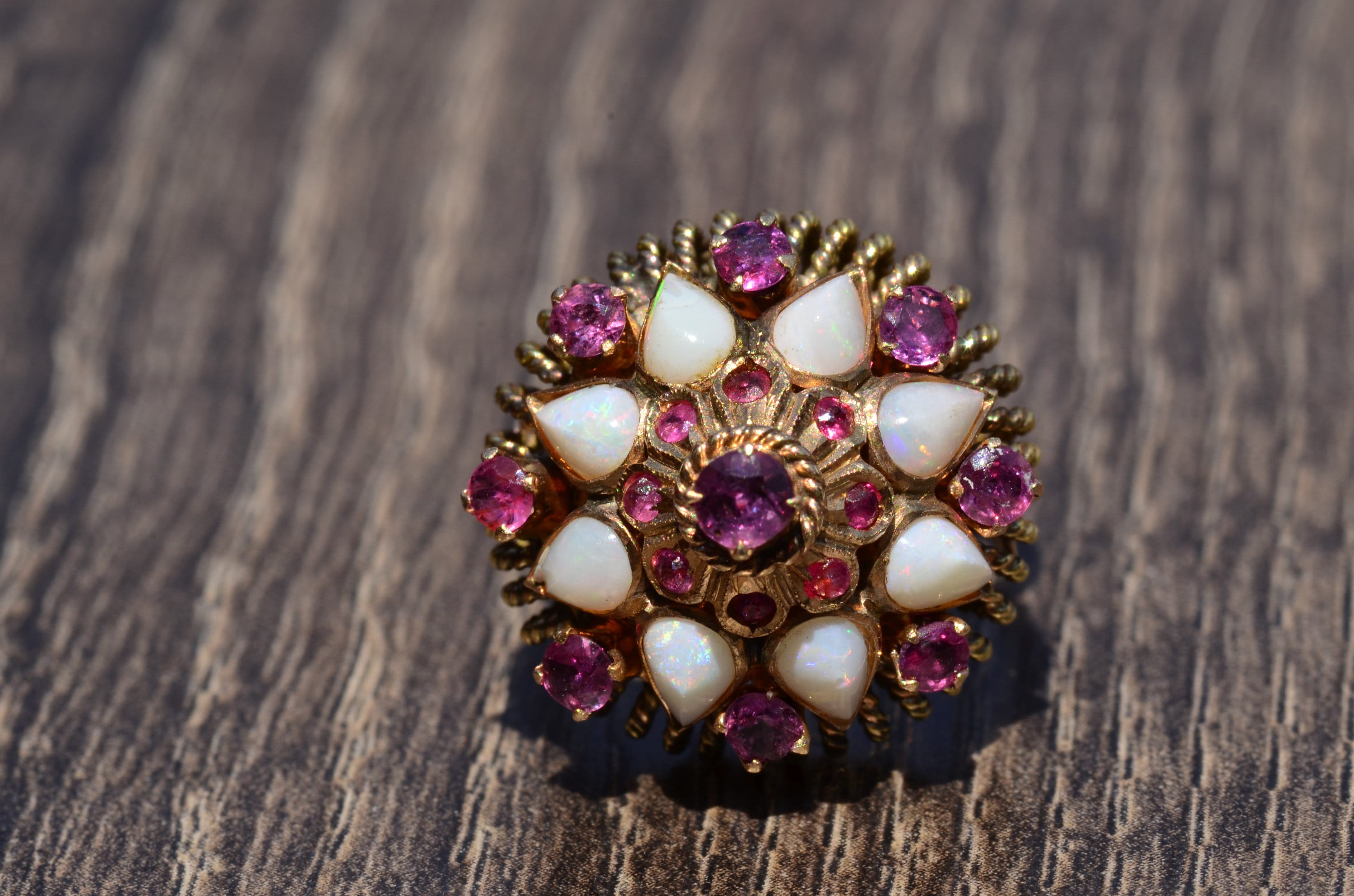 Signed Ruby and Opal Princess Ring | Etsy