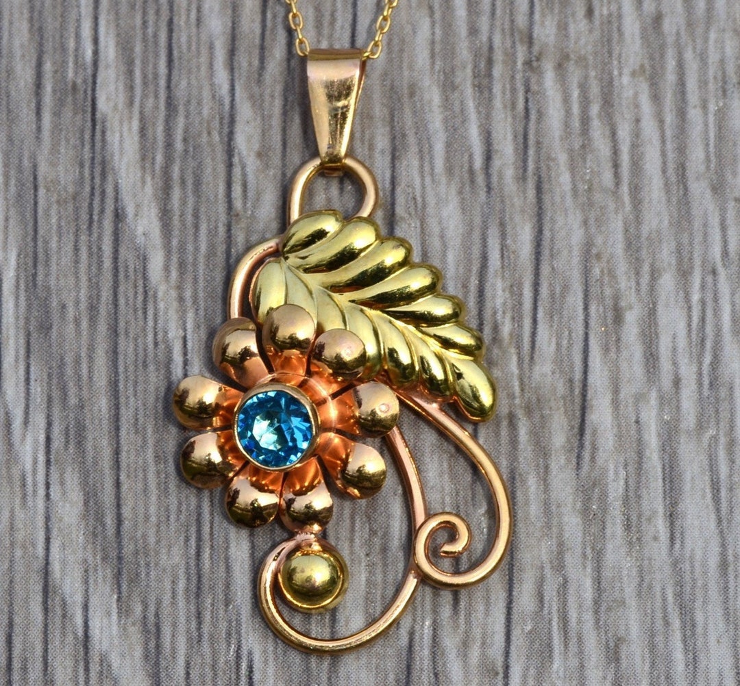 Damen Two Tone Blumen Anhänger mit Zirkon besetzt - Etsy Österreich