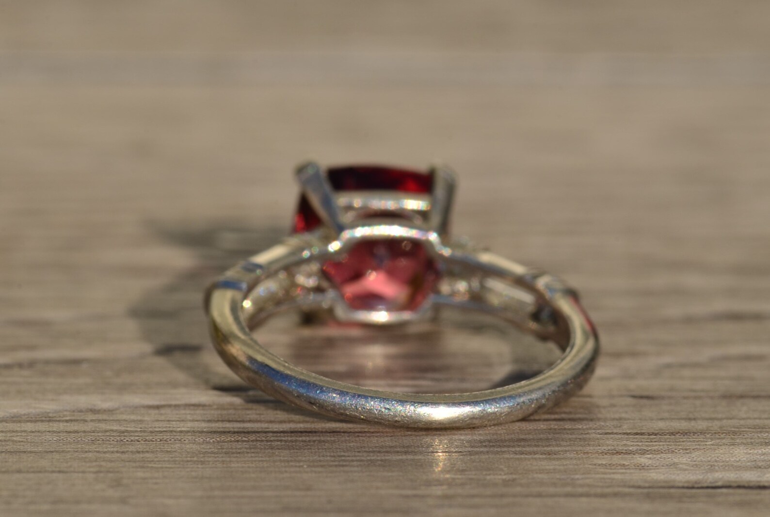 Ladies Vintage Checkerboard Cut Tourmaline and Diamond Ring - Etsy