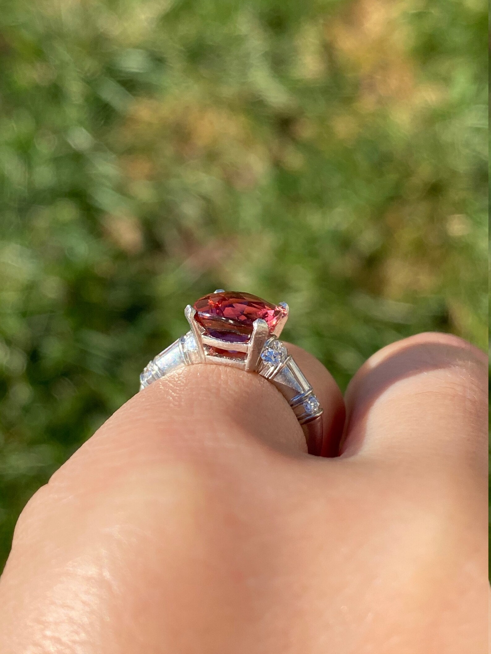 Ladies Vintage Checkerboard Cut Tourmaline and Diamond Ring - Etsy