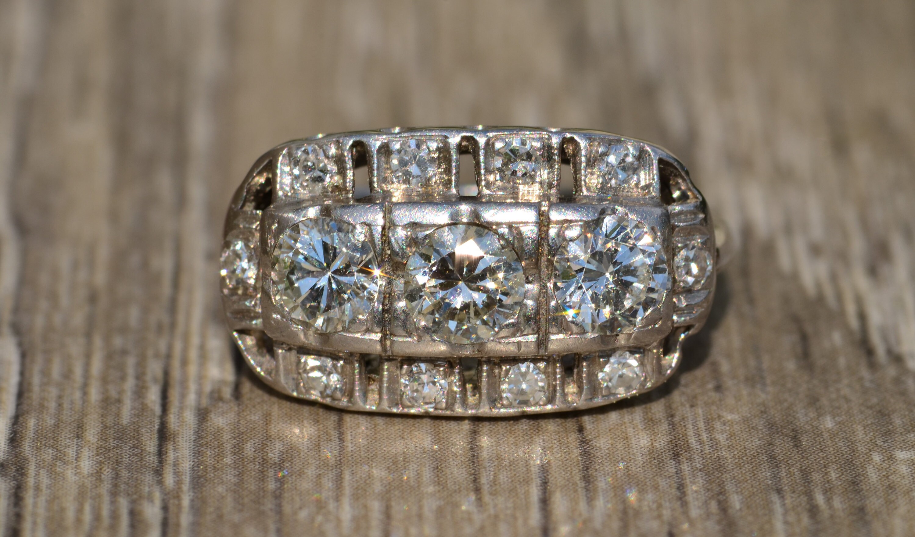 Antique Art Deco Past Present Future Ring - Etsy Antique Art Deco Past Present Future Ring - Etsy