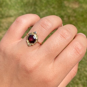 Antique Hexagonal Shaped Garnet With Art Nouveau Frame - Etsy