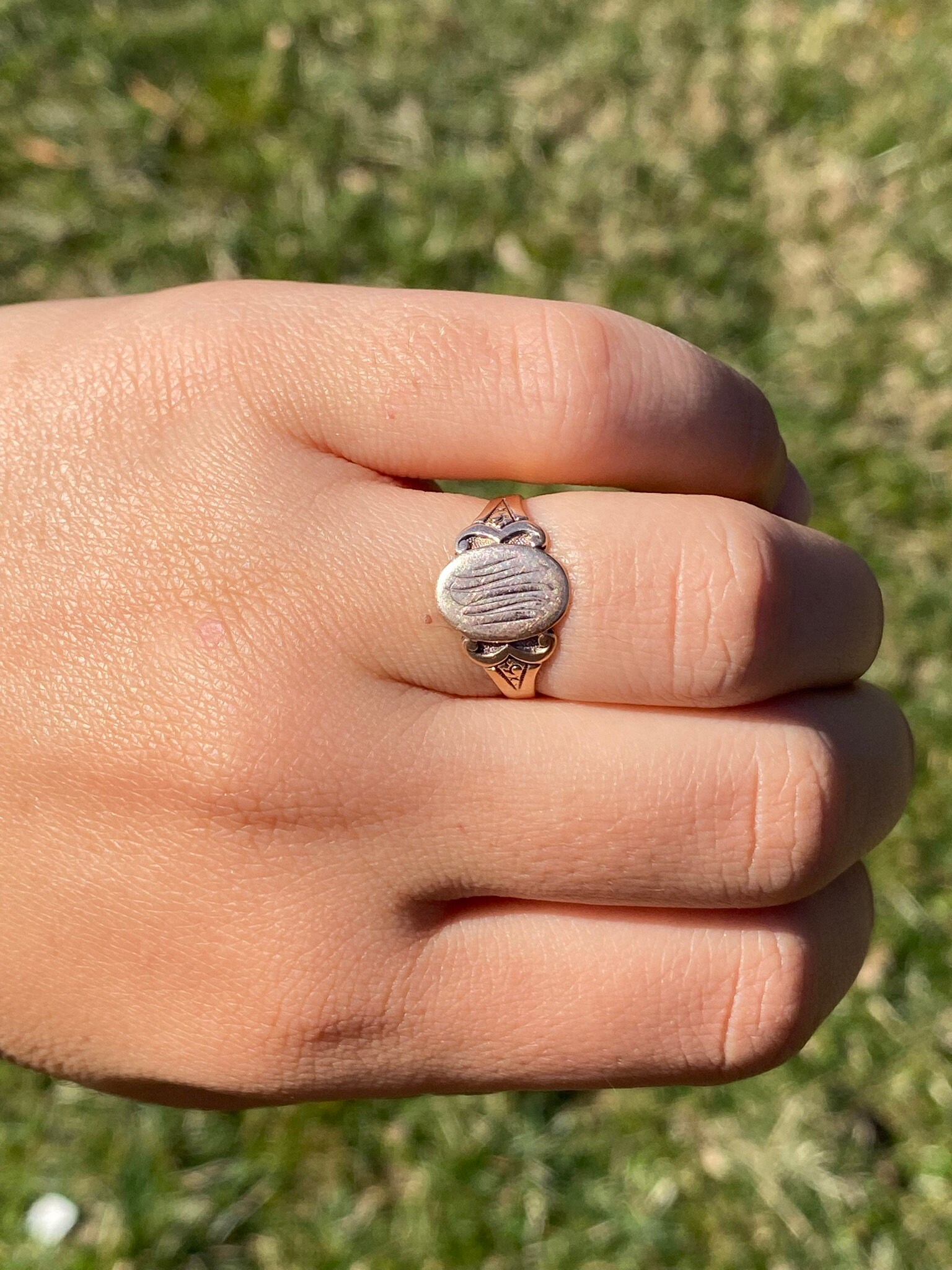 Antique Rose Gold Signet Ring | Etsy