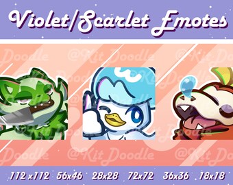 Pokemon Scarlet and Violet FUECOCO SET of 6 EMOTES, Pick Me, Heart, Cry ...